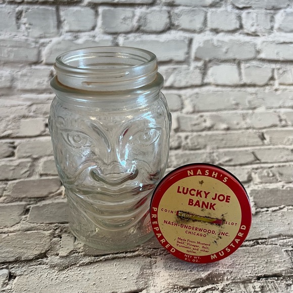 Nash’s | Accents | Vintagenashs Mustard Hazel Atlas Jar Lucky Joe Bank ...